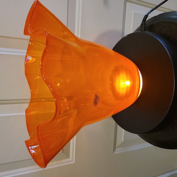 Accents | Rare Blenko Orange Ruffle Handkerchief Glass Vase W Original ...